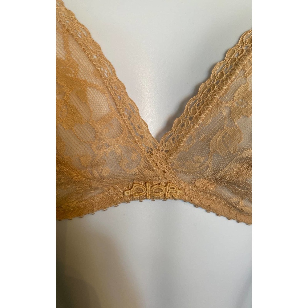 Vintage Christian Dior Sheer Nude Mesh Monogram Bra T Gem Vintage Christian Dior Sheer Nude Mesh Monogram Bra T Gem